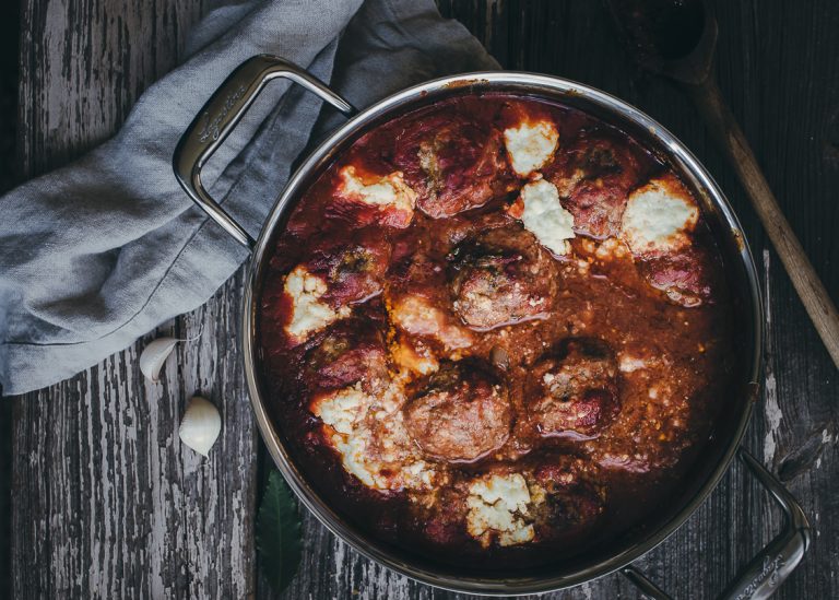 Poached Meatball Parm Casserole | My Lavender Blues
