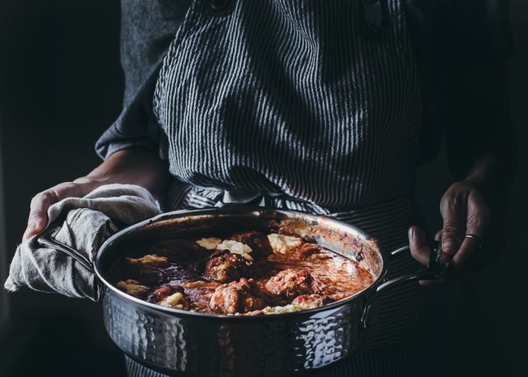 Poached Meatball Parm Casserole | My Lavender Blues