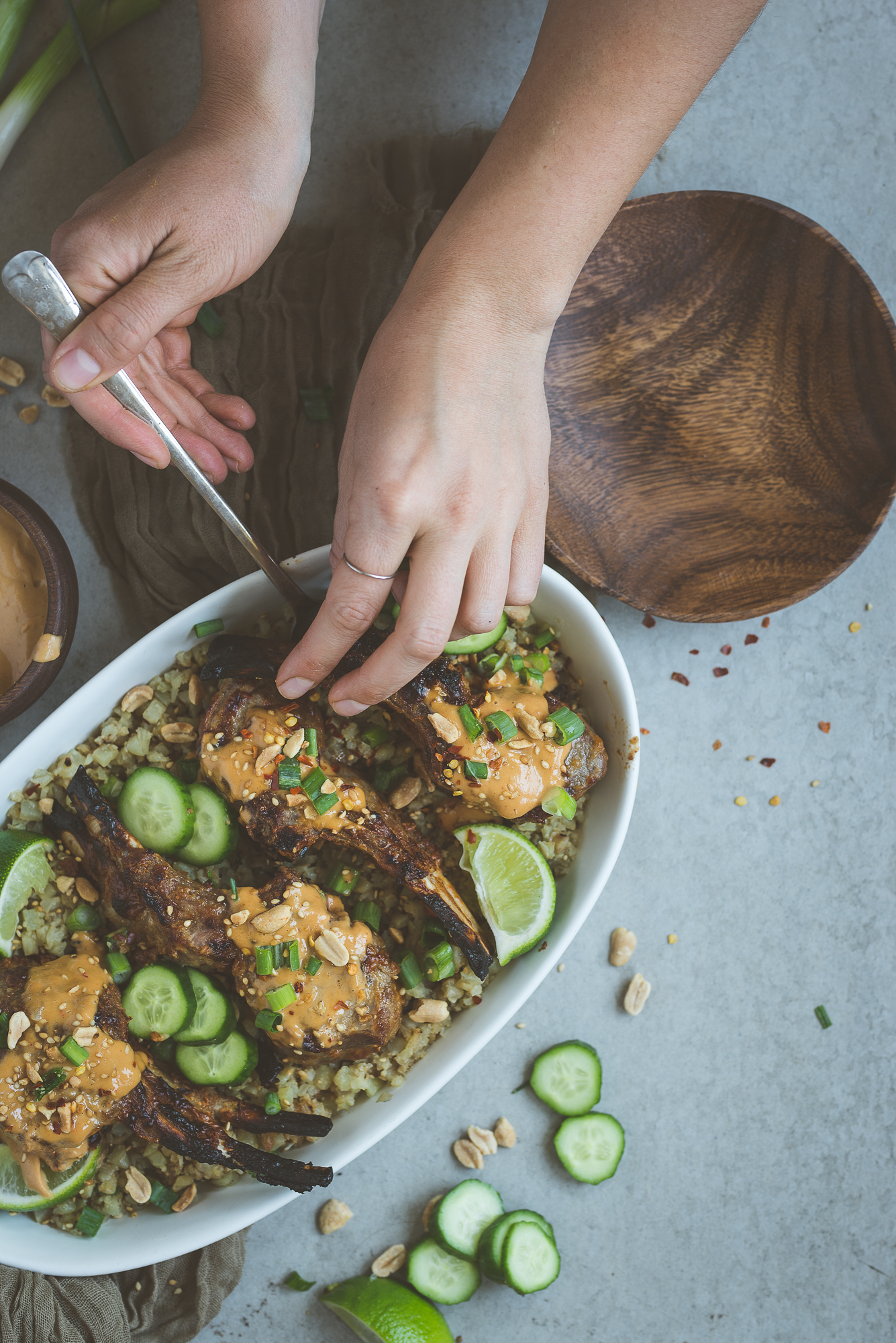 Broiled Lamb Rib Chop Thai Coconut Satay | My Lavender Blues